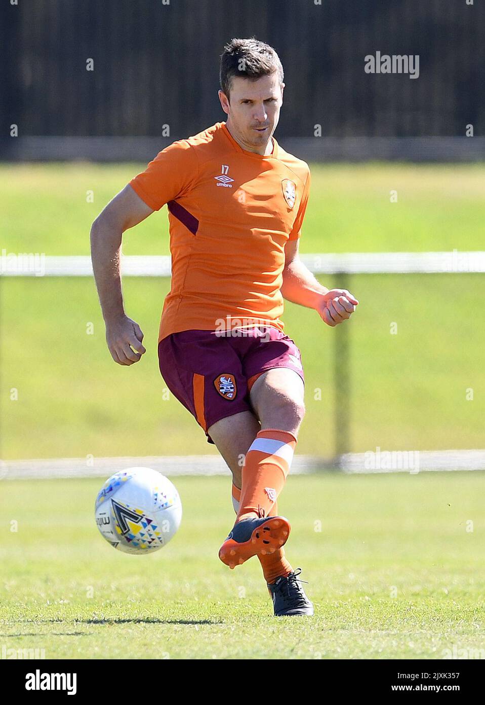 Brisbane Roar captain Matt McKay is seen during training in Brisbane ...