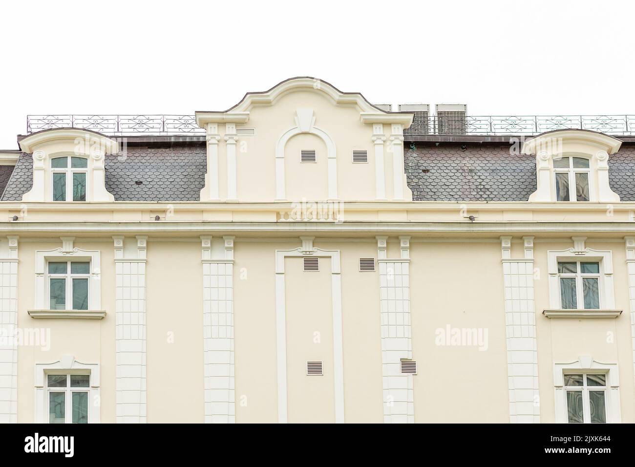 Facade of large house with beautiful fretwork Stock Photo - Alamy