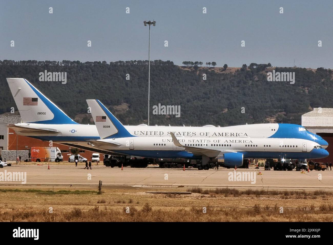 Madrid, Spain - 28 June, 2022: Air Force One, the airplane of the US ...