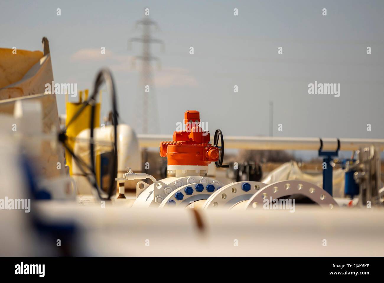 Construction site of an interconnected natural gas transmission ...