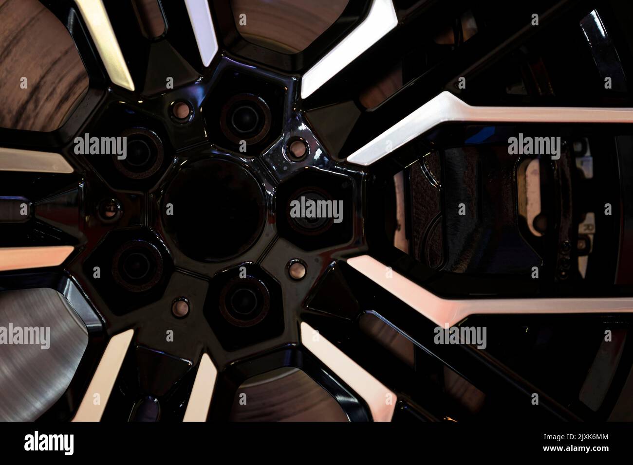 Close-up of an alloy wheel, brake caliper and disk of a car Stock Photo ...
