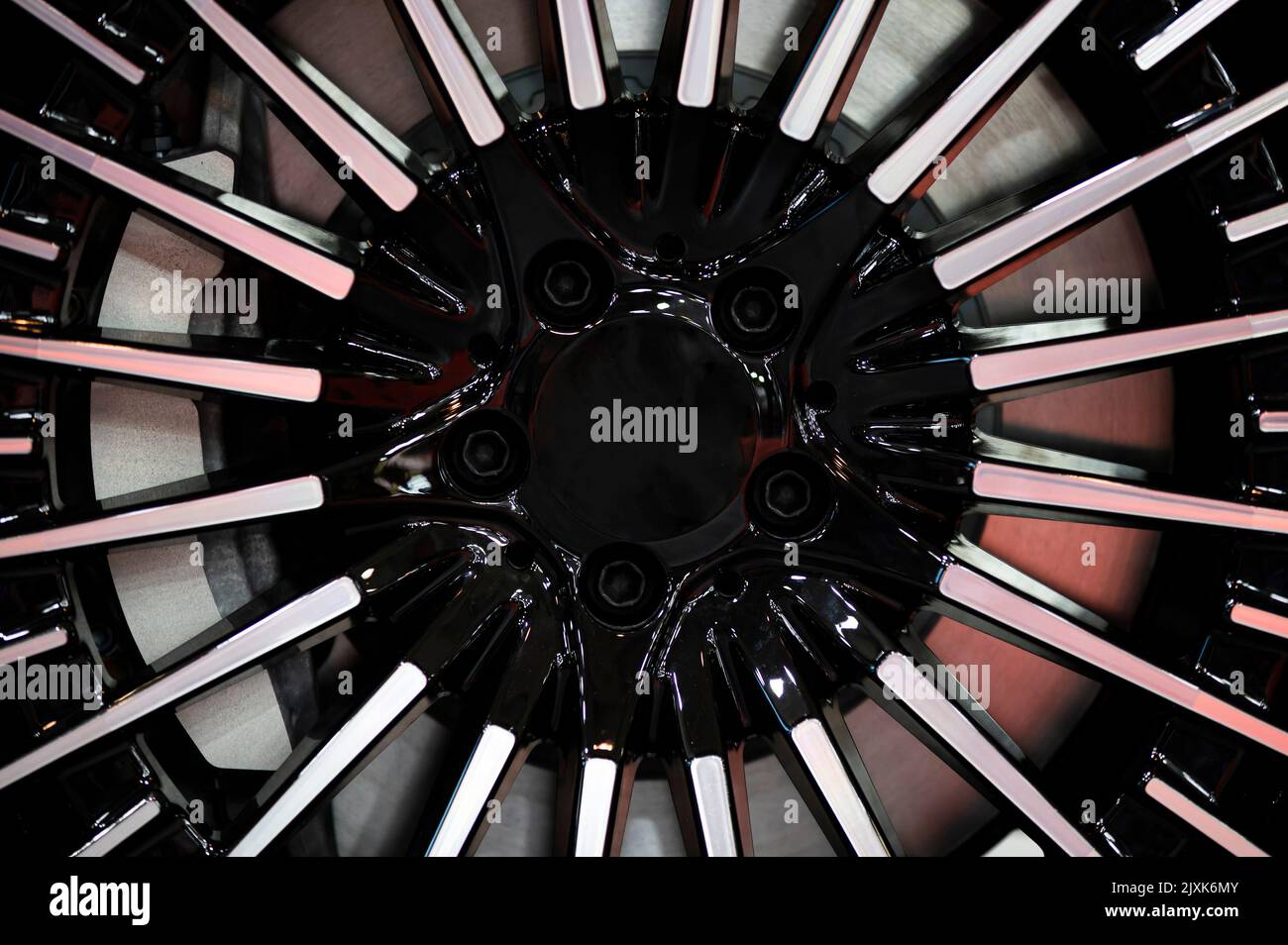Close-up of an alloy wheel, brake caliper and disk of a car Stock Photo ...