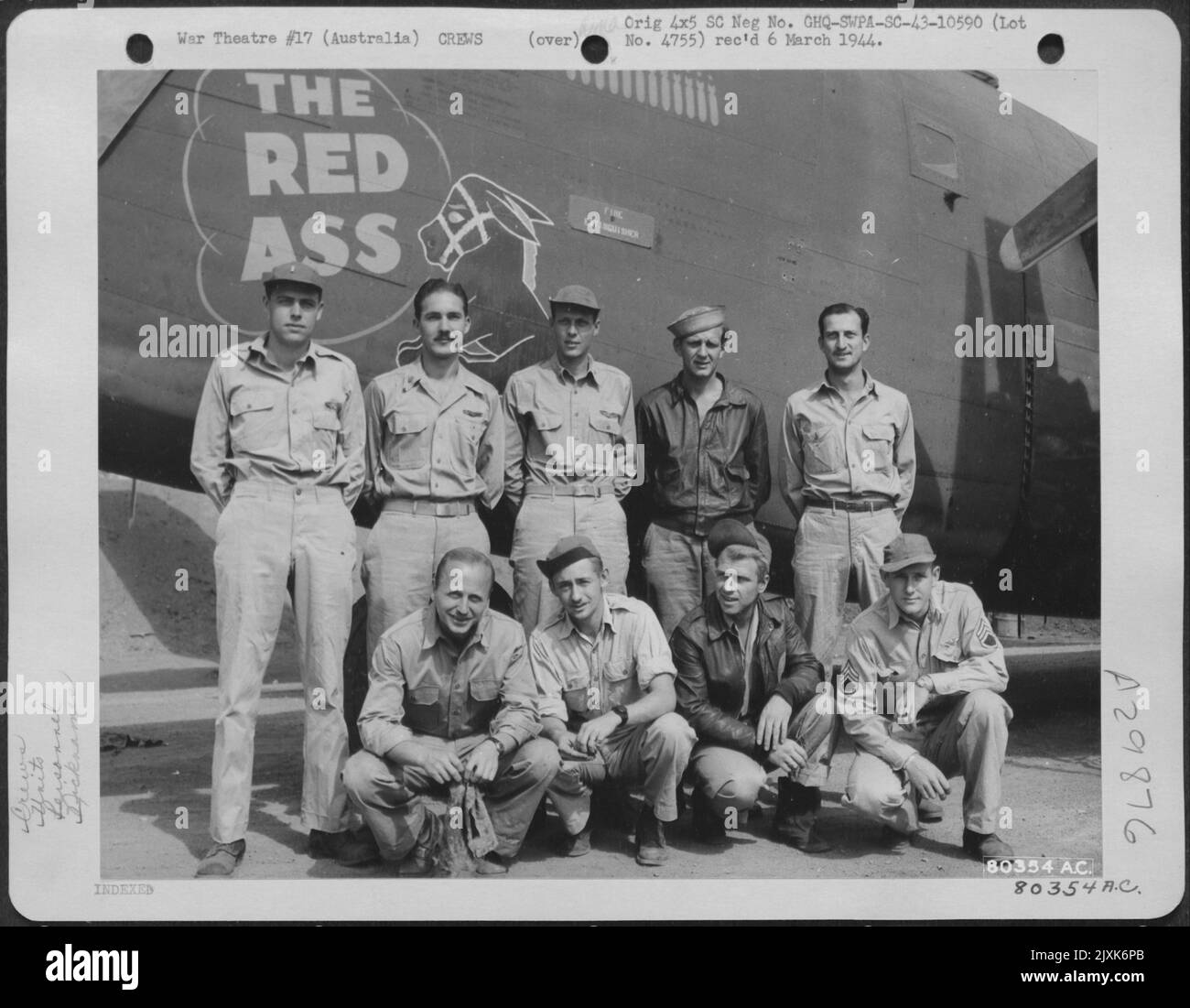 Crew members of the Consolidated B-24 "THE RED ASS," attached to the ...