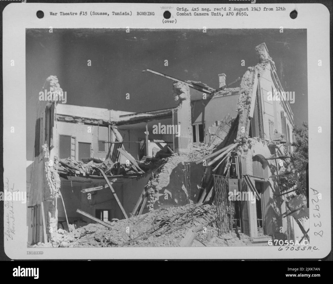 Wrecked building in Sousse, Tunisia. July 1943 Stock Photo - Alamy