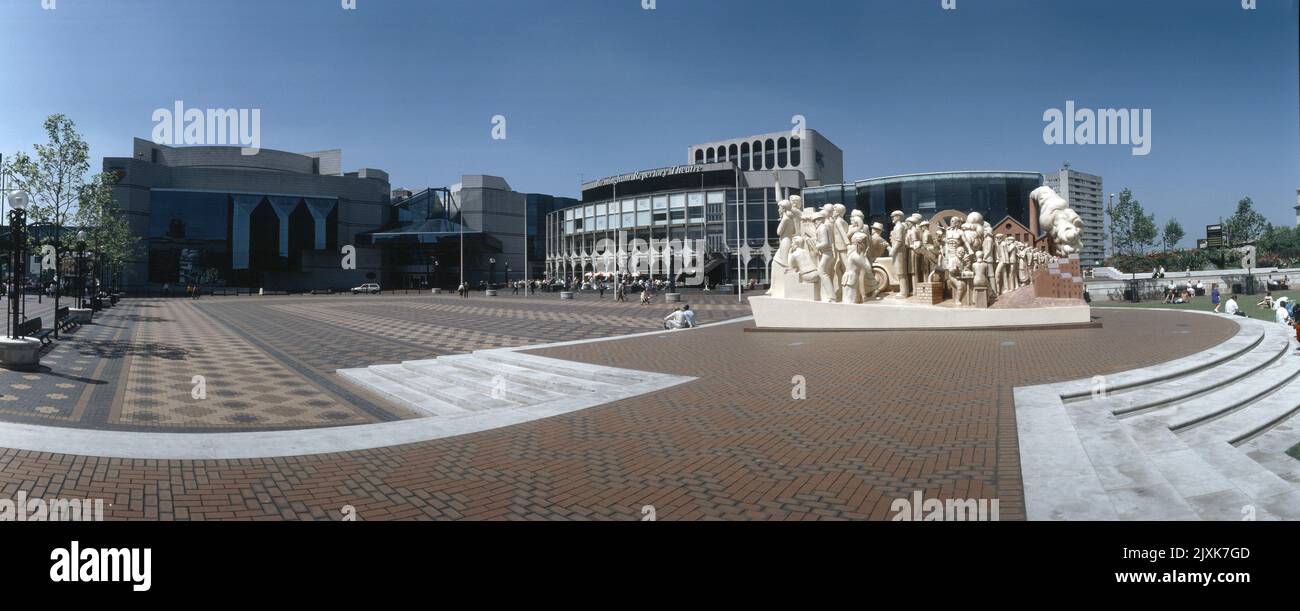A panoramic lens view of Centenary Square Birmingham 1994 with the ...