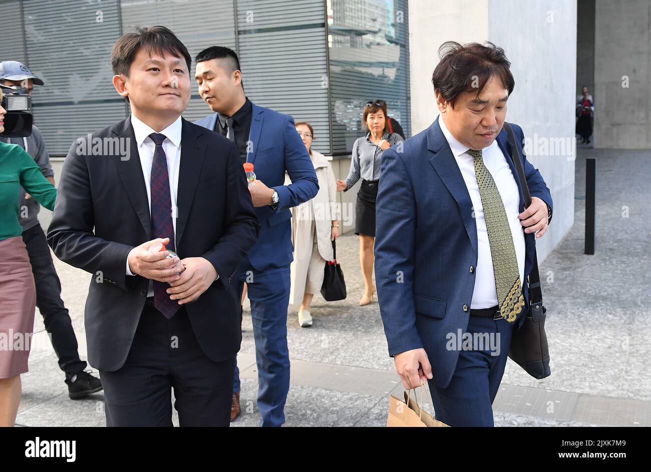 Family members of murdered South Korean student Eunji Ban leave the ...