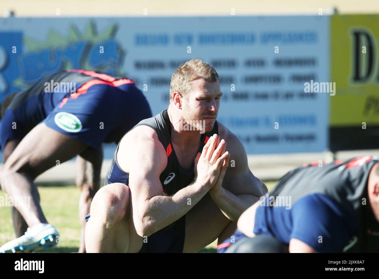 Australian Wallabies player David Pocock during a team training session ...