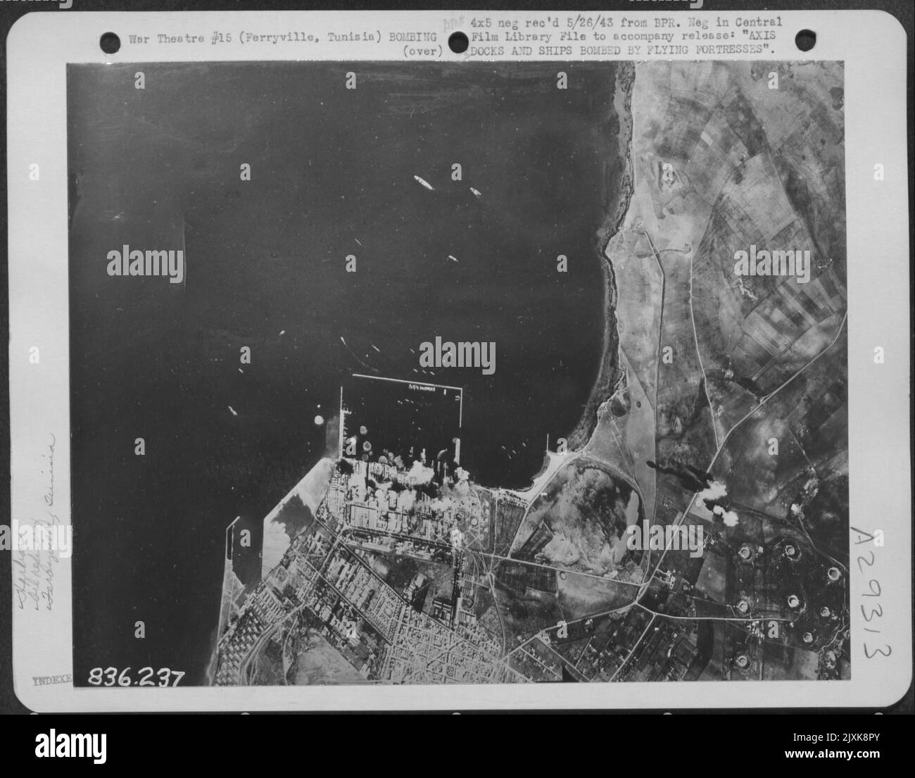 Ferryville, Tunisia-Bombs burst along the dock installations and near ...