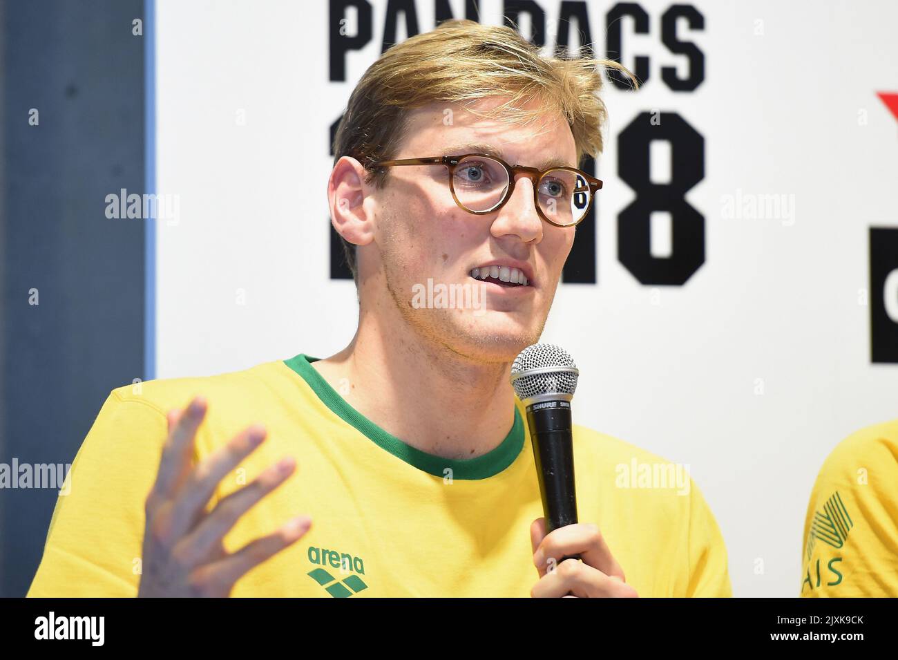 Australian swimmer Mack Horton is seen during the Official Press ...