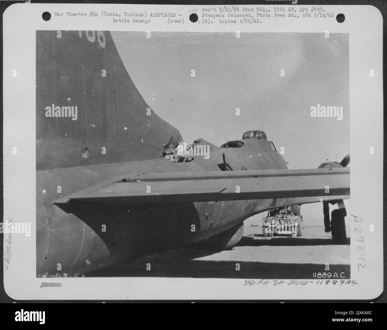 Tunis, Tunisia-This Boeing B-17 "Flying Fortress," piloted by 1st Lt ...