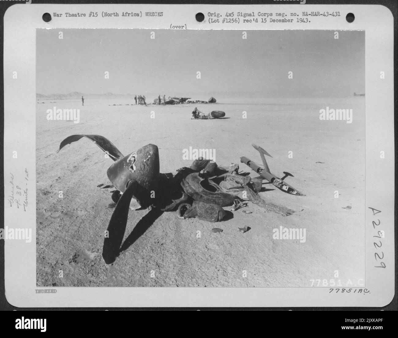 Lockheed P-38 of the 1st Fighter Group wrecked by a runway collision ...