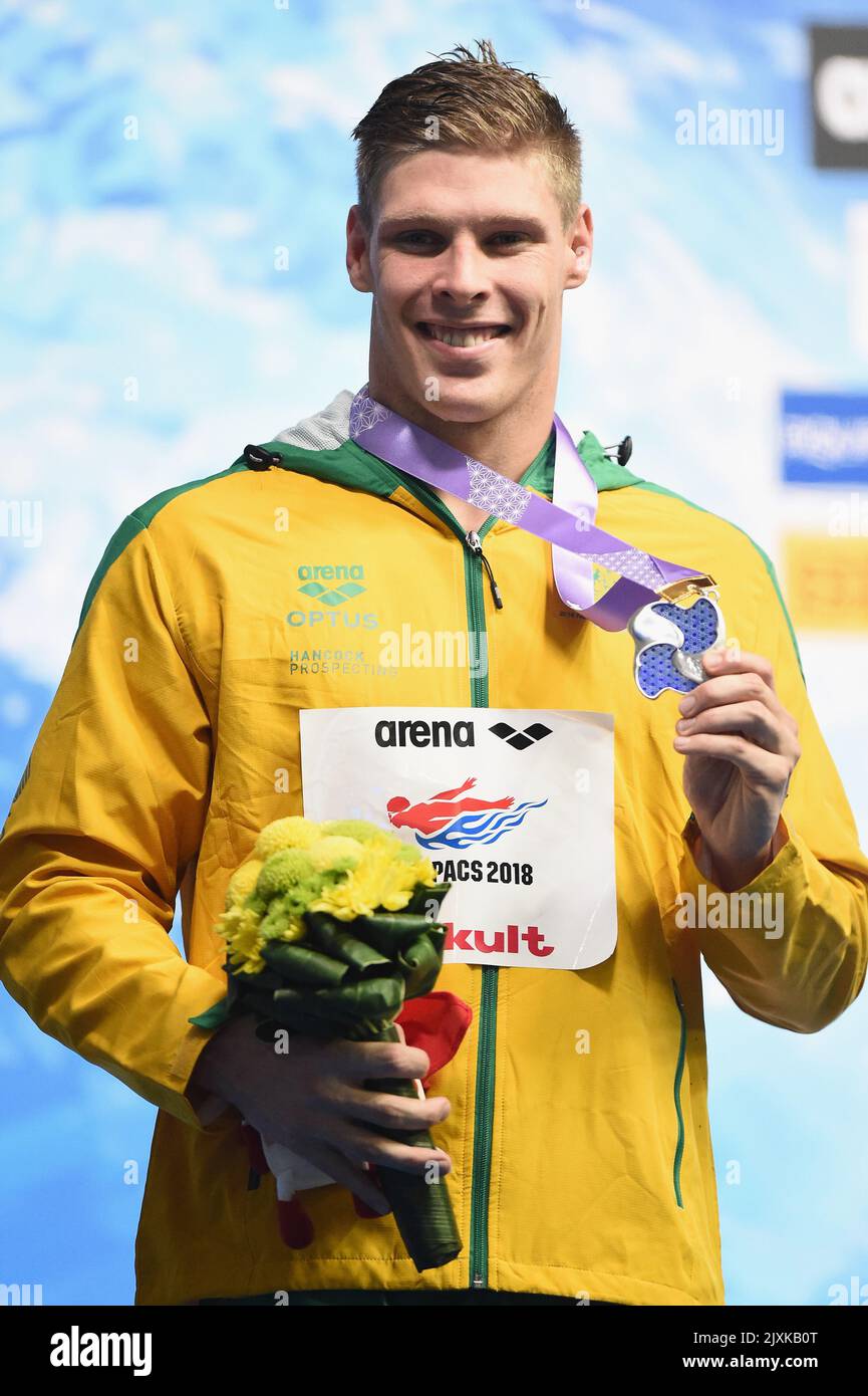 Silver medalist Jake Packard of Australia poses for a photograph during ...