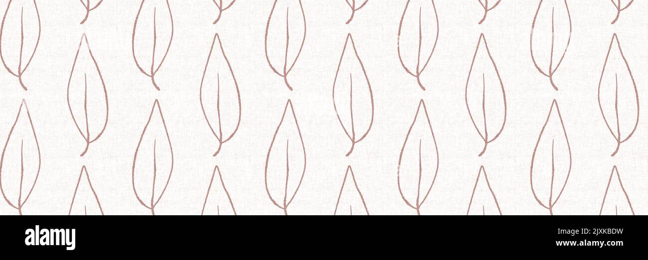 Gender neutral foliage leaf seamless raster border. Simple whimsical 2 ...