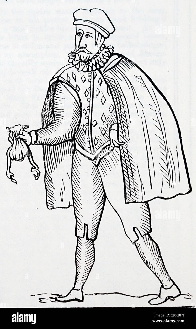 Woodcut print depicting a London pickpocket and a cut-purse. Dated 17th ...