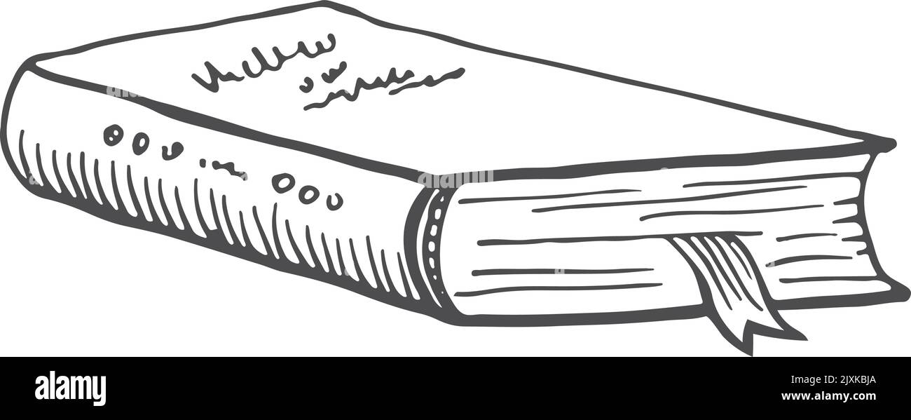 Laying book with bookmark sketch. Reading symbol Stock Vector Image ...