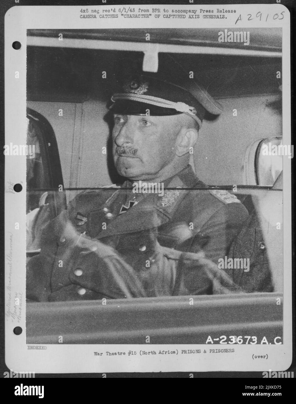 Nazi General Von Arnim displays a moustache which appears to be a ...