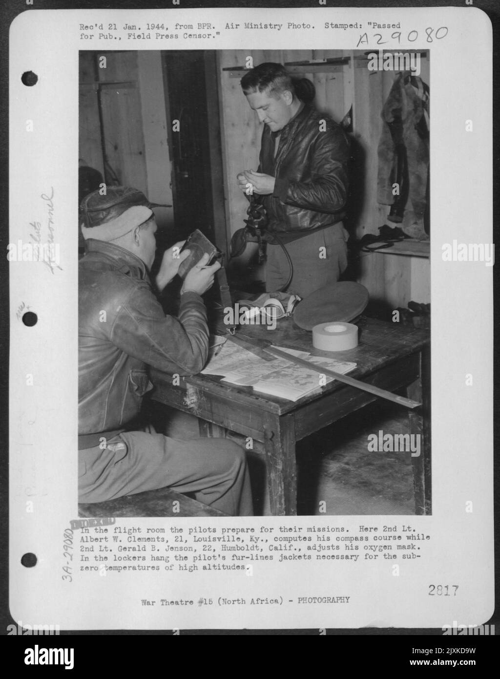 In the flight room the pilots prepare for their missions. Here 2nd Lt ...