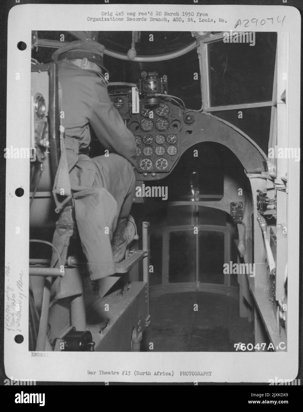Interior of flying laboratory showing instrument panel in the cockpit ...