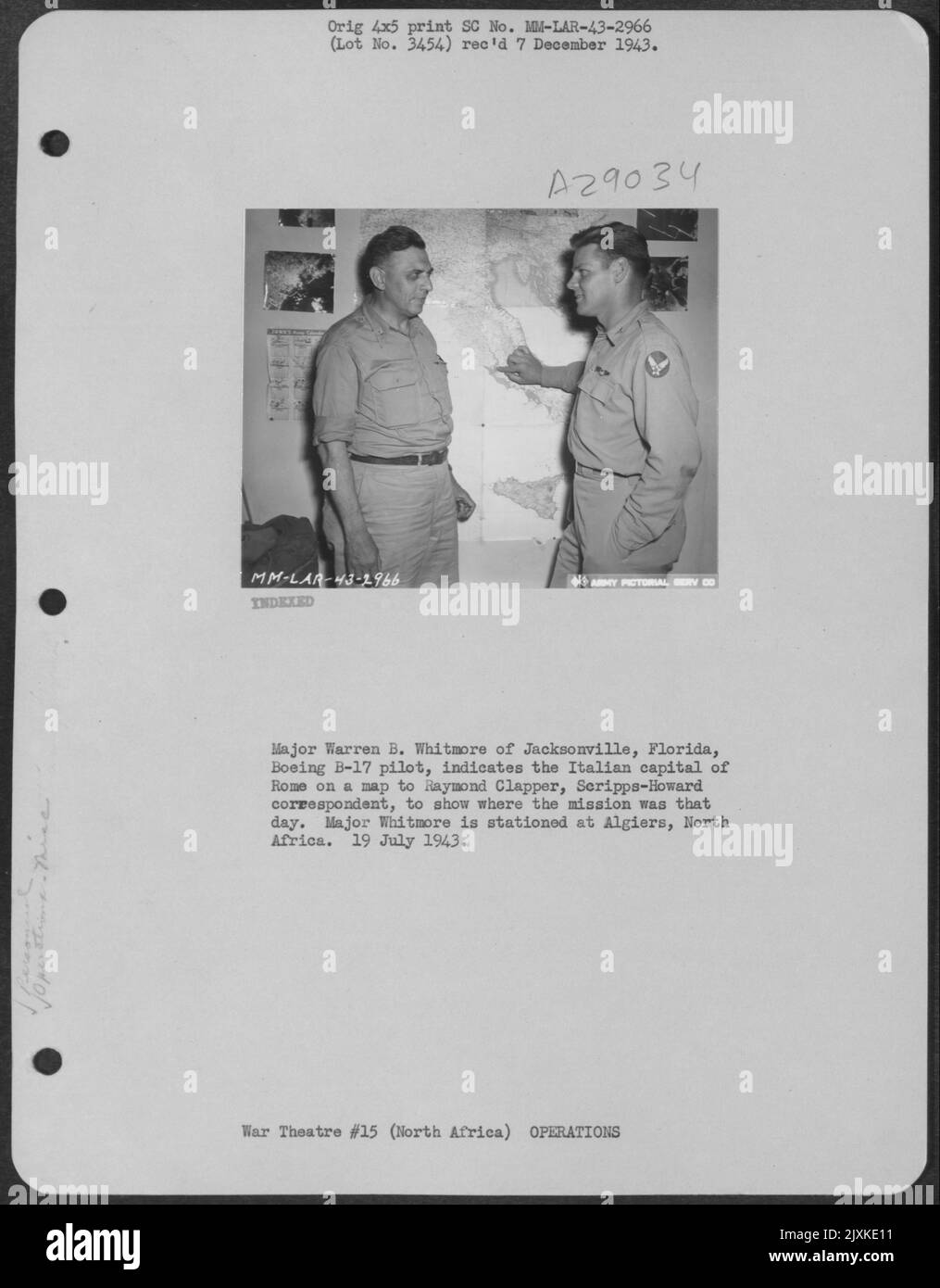 Major Warren B. Whitmore of Jacksonville, Florida, Boeing B-17 pilot ...