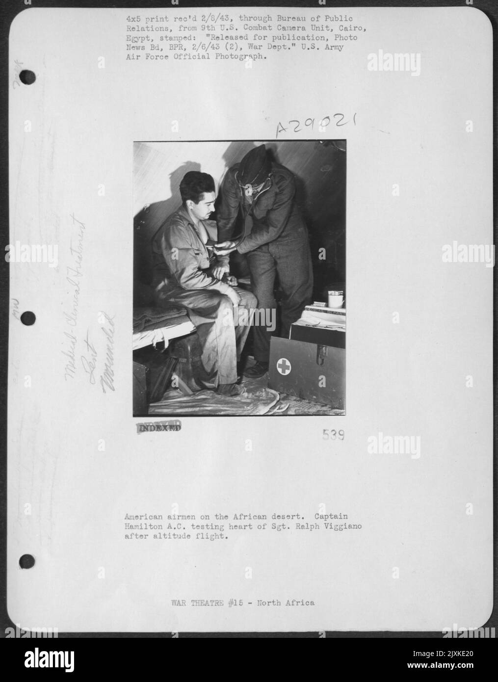 American airmen on the African desert. Captain Hamilton A.C. testing ...