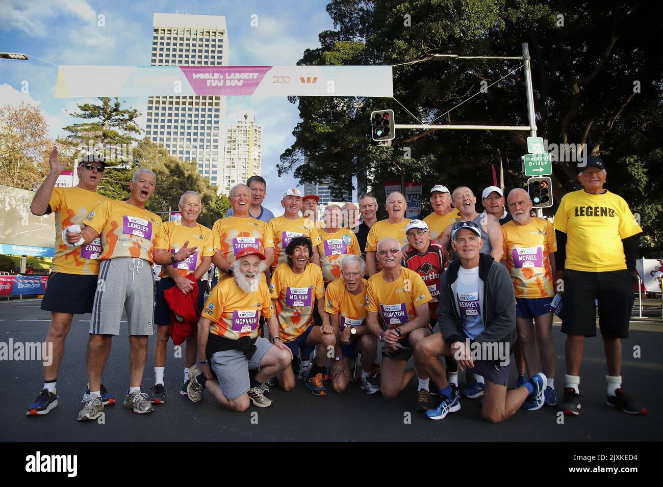 The City2Surf legends pose for a photograph during the City2Surf fun ...