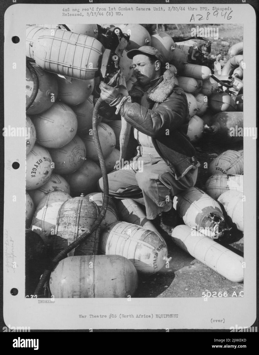 NORTH AFRICA-This group of oxygen tanks supplied many combat crews with ...