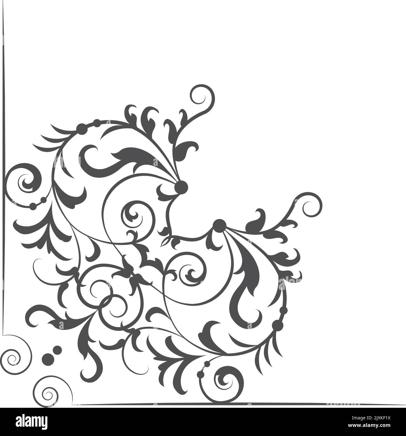 Ornamental corner. Retro classic swirl border template Stock Vector ...