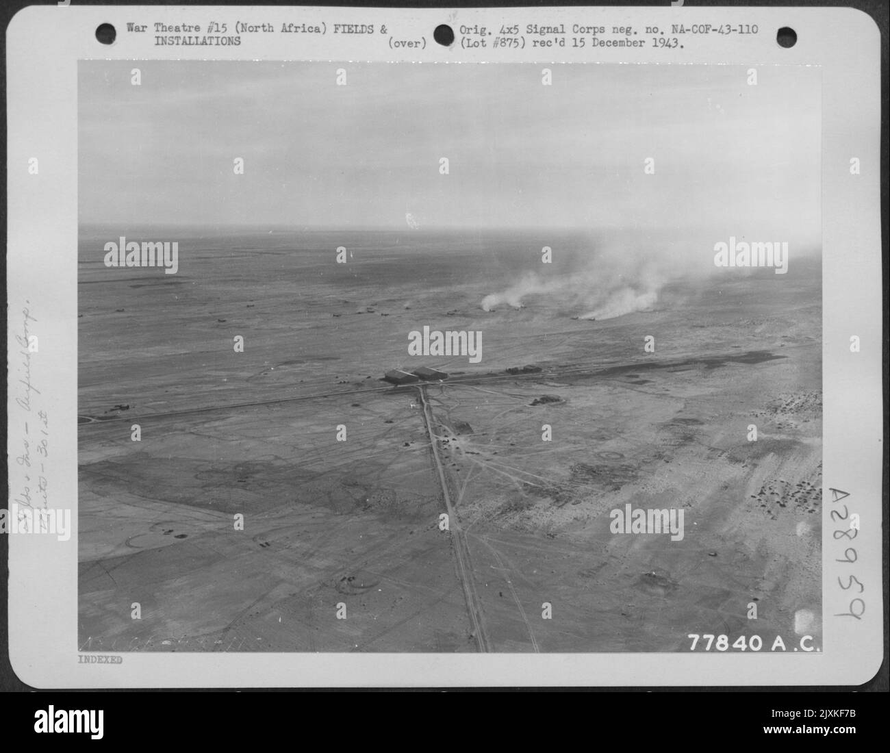 Aerial view of an airfield of the 301st Bomb Group at Biskra, North ...