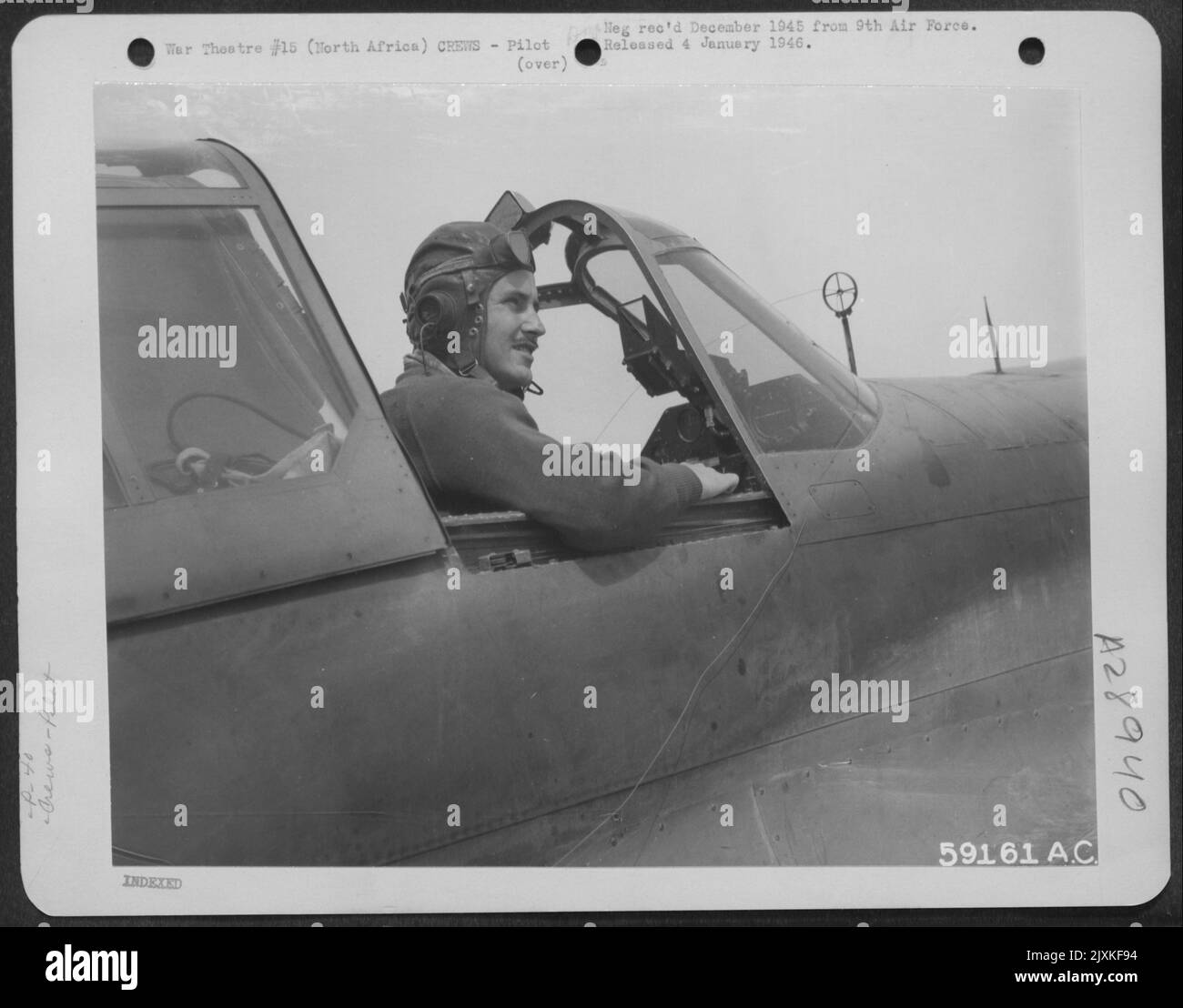 North Africa-Curtiss P-40 pilot of the 9th AF's 57th Fighter Group in ...