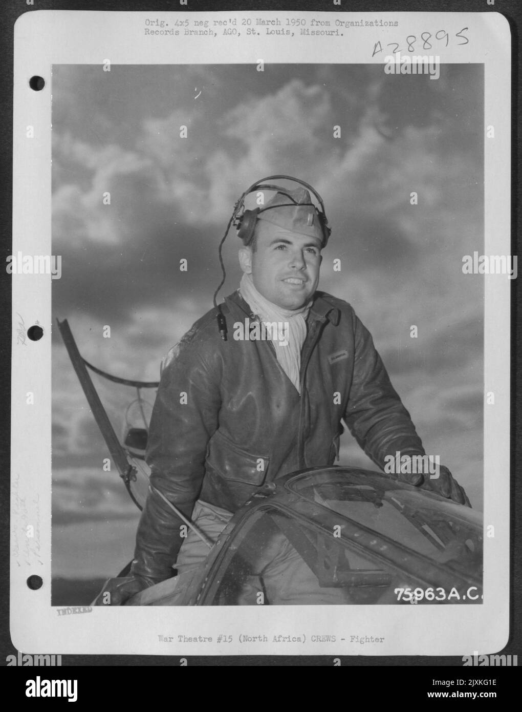 Lt. Burnor, pilot of the 90th Photographic Reconnaissance Wing, poses ...