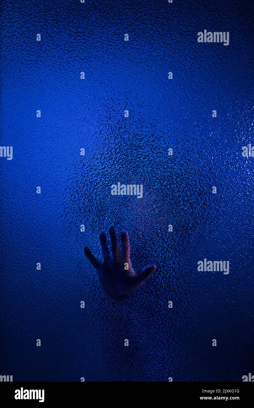 Silhouette man behind glass door hi-res stock photography and images ...