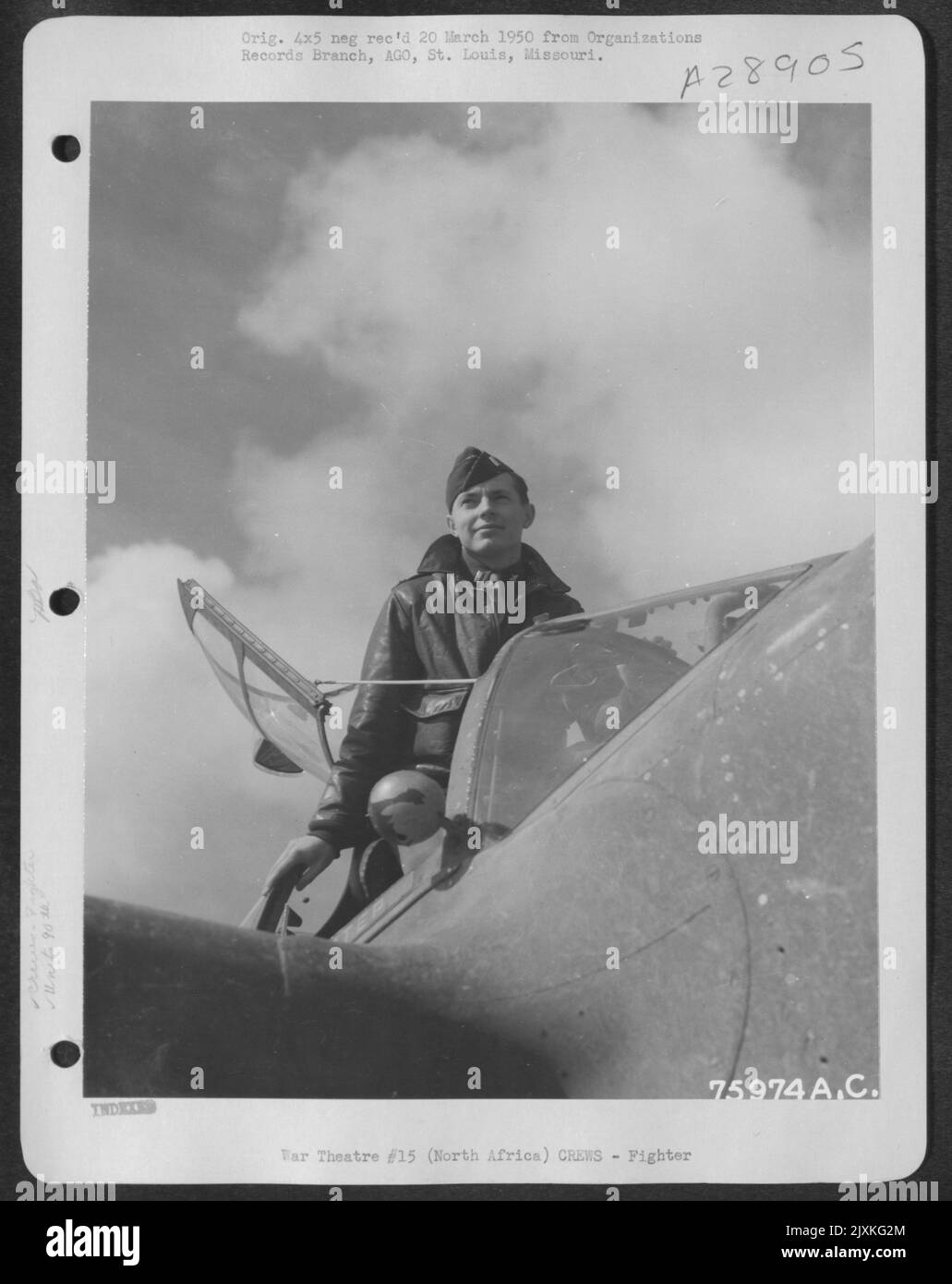 A pilot of the 90th Photographic Reconnaissance Wing, poses in the ...