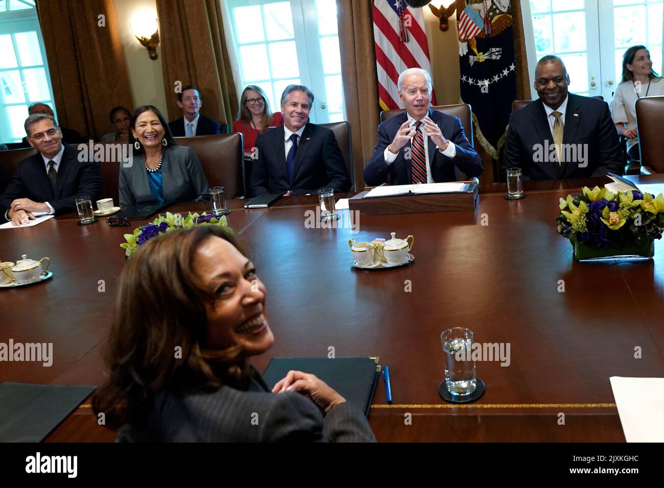 United States President Joe Biden holds a Cabinet meeting at the White ...