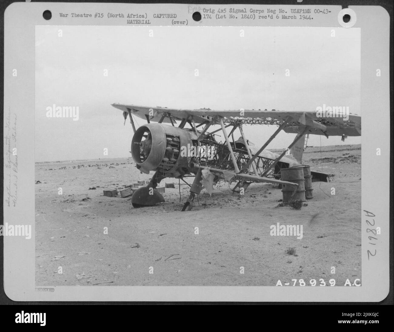 Wrecked Italian Plane At Tobruk, Libya, North Africa. 17 February 1943 ...