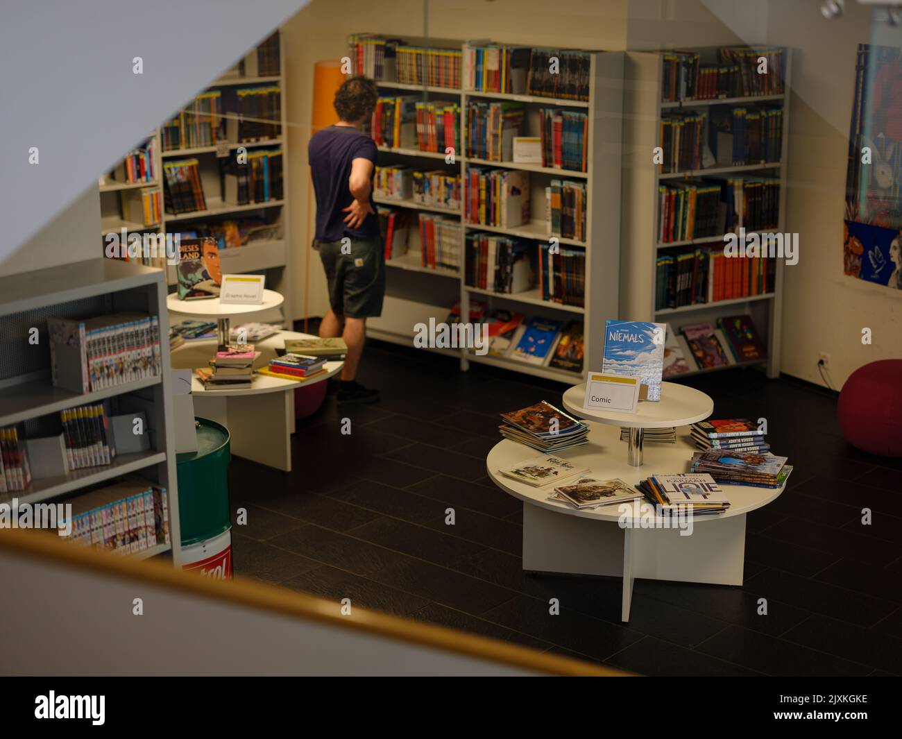 Basel, Switzerland - July 8 2022: Books in new, modern library in Basel ...