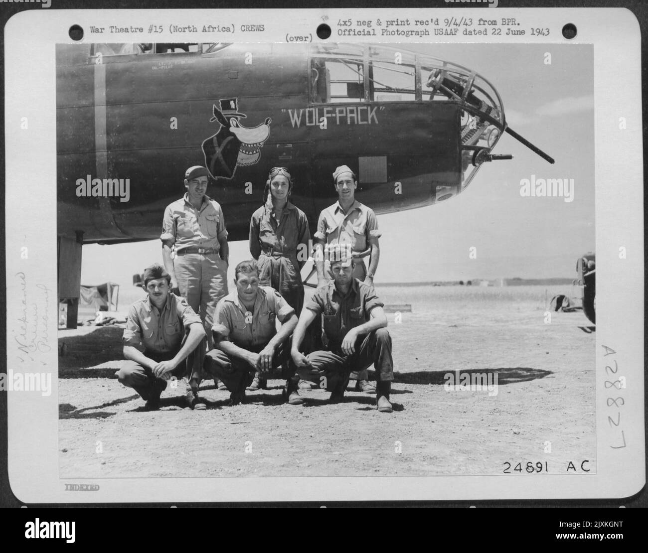 With Major General Doolittle's Mitchell Bombers, 19 June. Shown above ...
