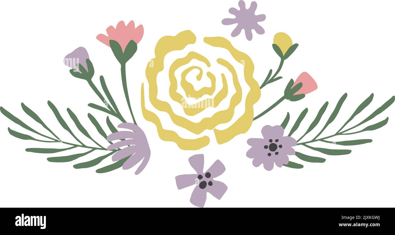 Floral decor element. Delicate flower border print Stock Vector Image ...
