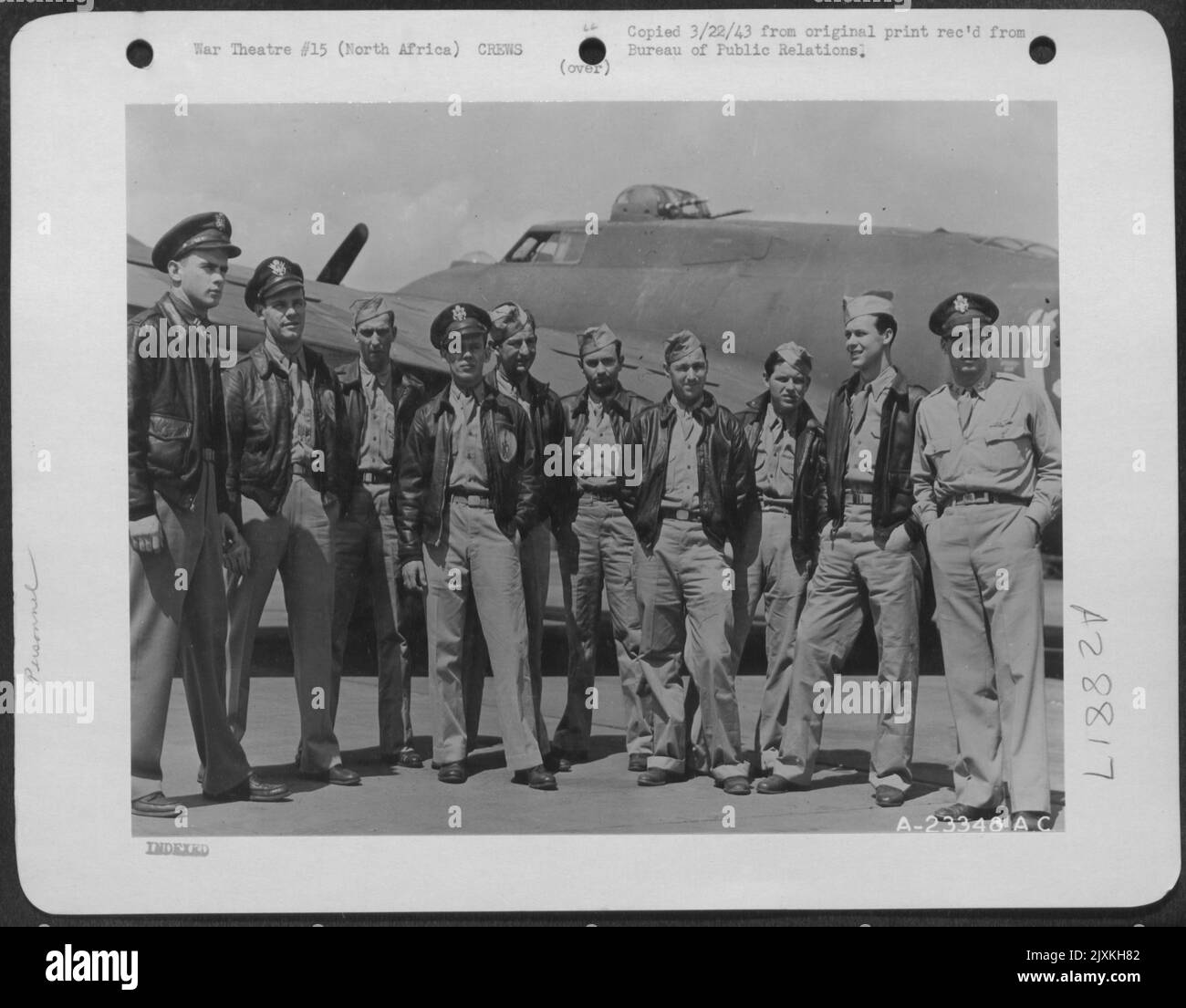The crew of a Boeing B-17 "Flying Fortress," left to right: Capt ...