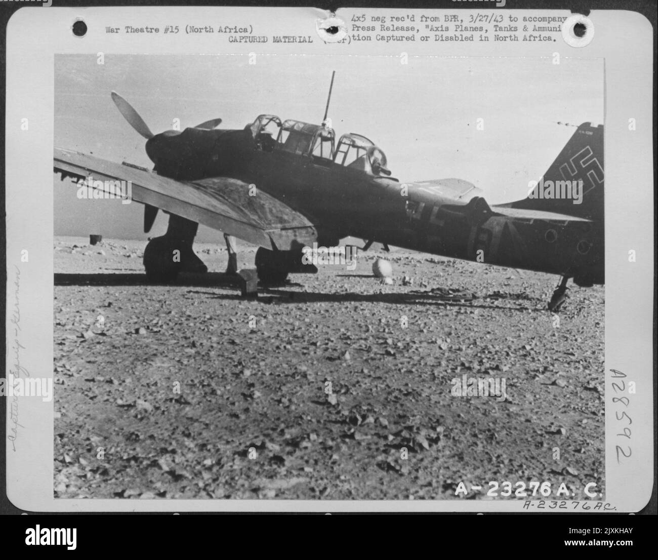 North Africa-A JU 87-Struka, German dive-bomber, which was captured ...