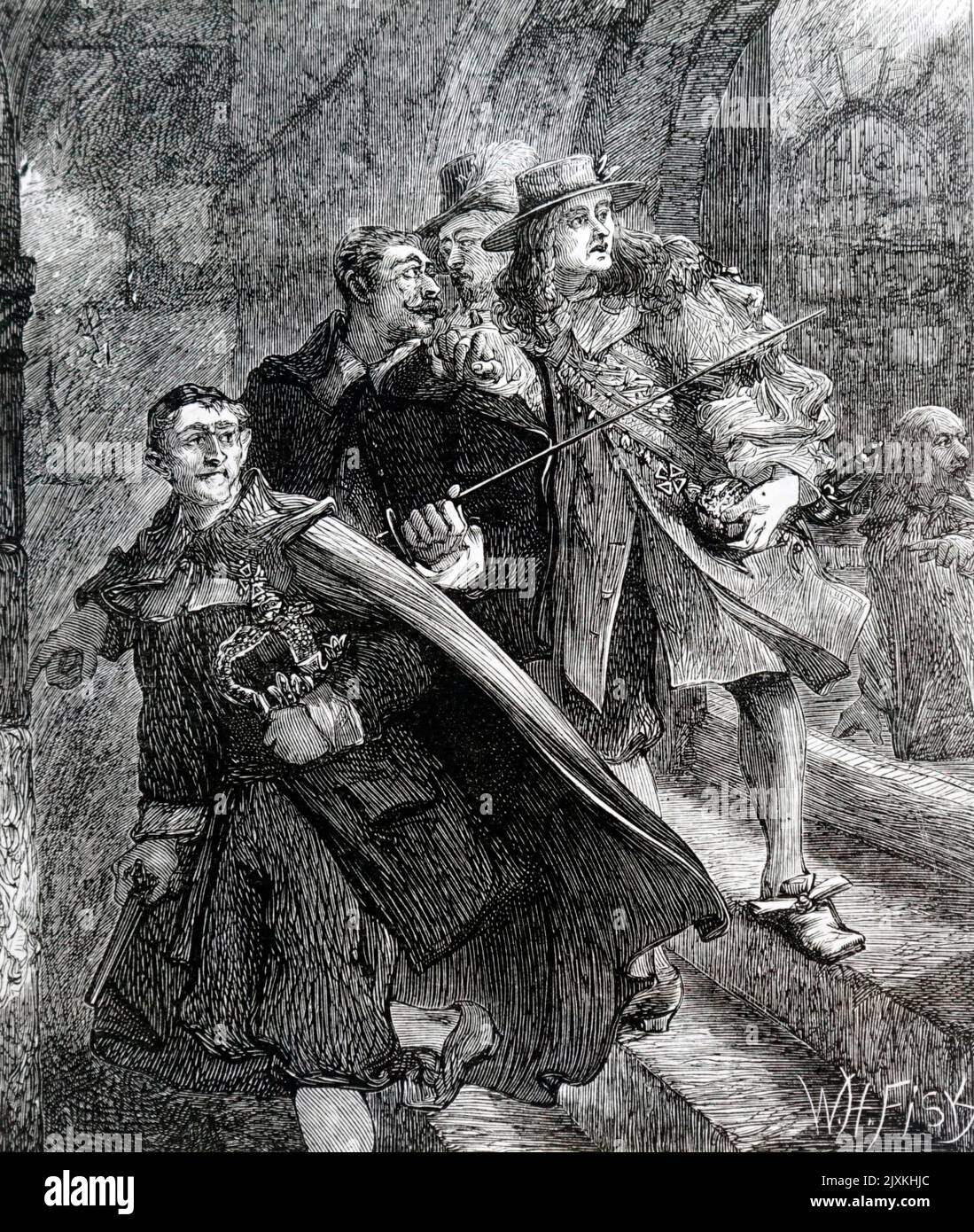 Illustration depicting Captain Blood attempting to steal the crown from ...