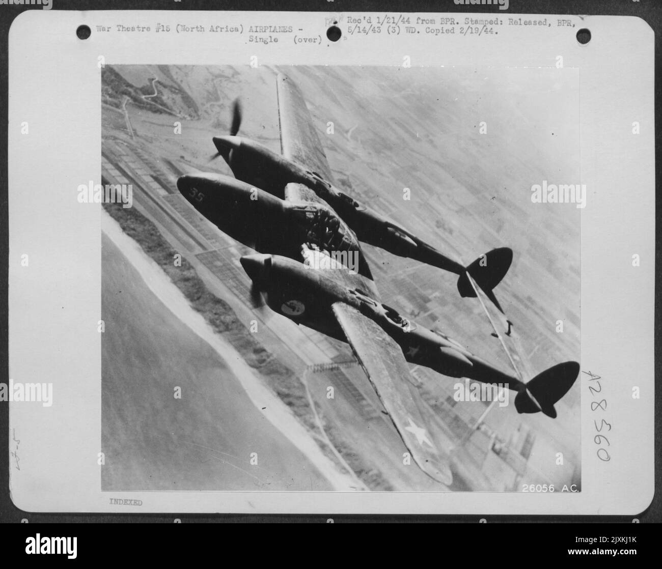 North Africa-Lockheed F-5A photo reconnaissance plane on a mission over ...