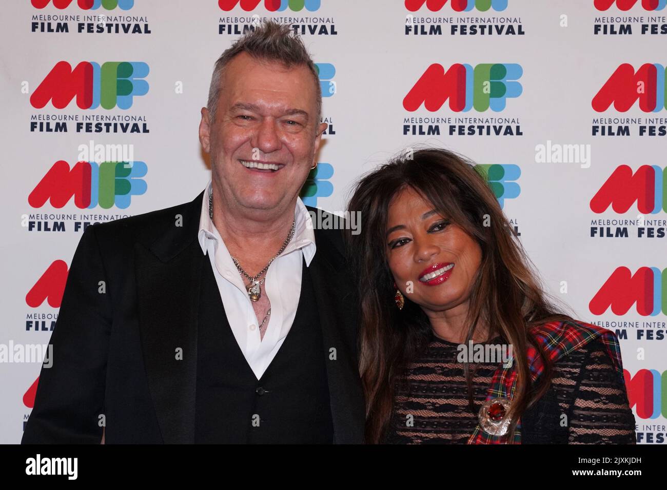Jimmy Barnes and his wife Jane Mahoney poses for photographs at the ...