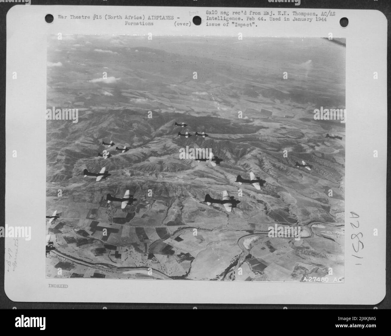 North Africa-Group stagger formation of Boeing B-17 "Flying Fortresses ...