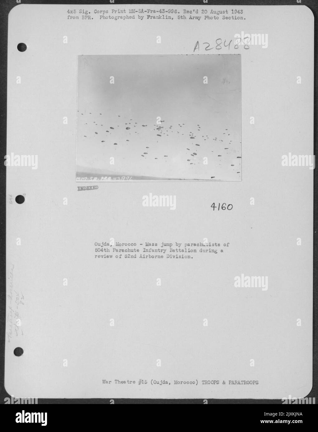 Oujda, Morocco-Mass jump by parachutists of 504th Parachute Infantry ...