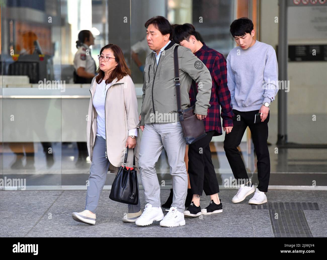 Family members of murdered South Korean student Eunji Ban are seen ...
