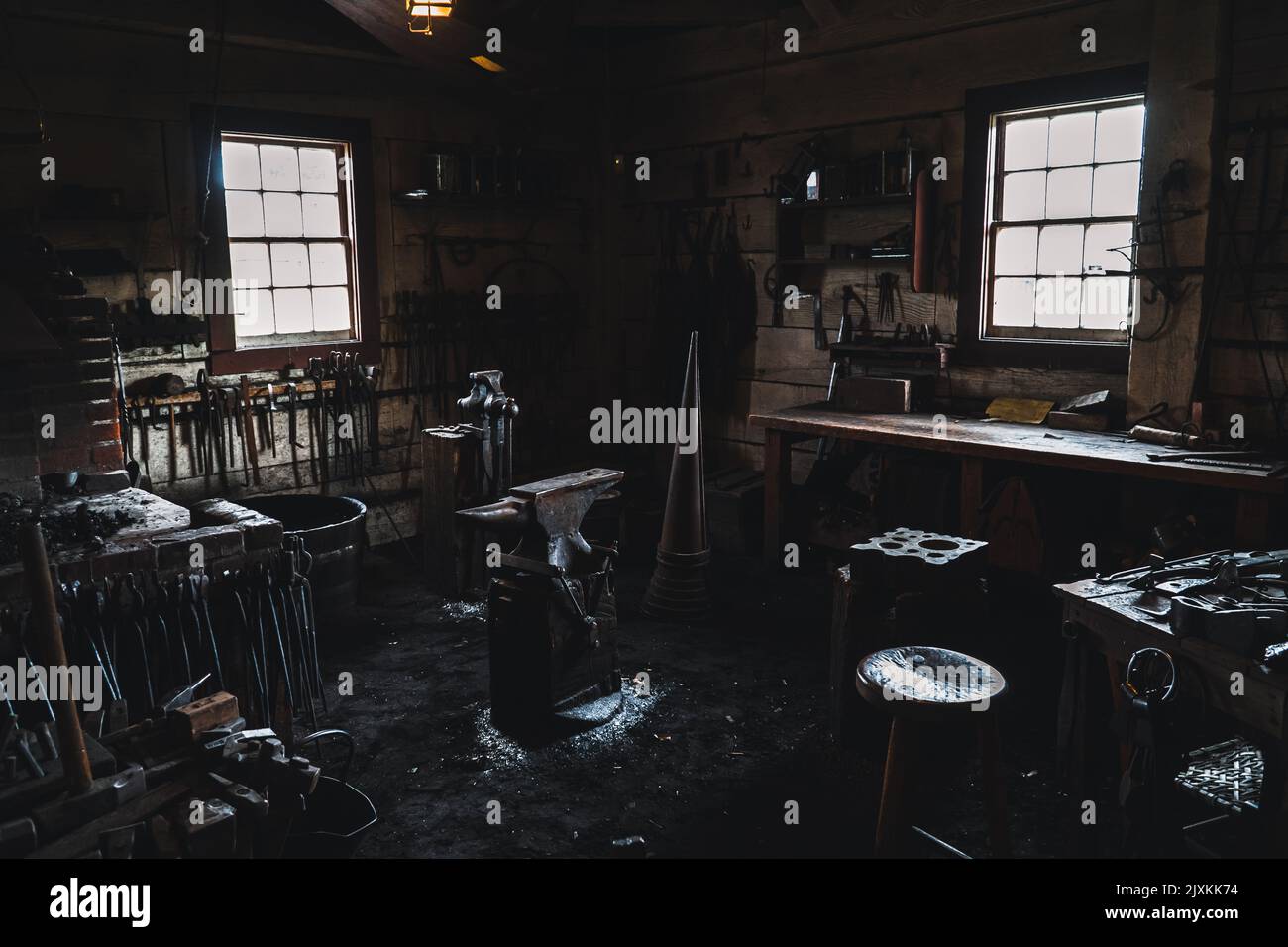 An interior of an old rural workshop Stock Photo - Alamy