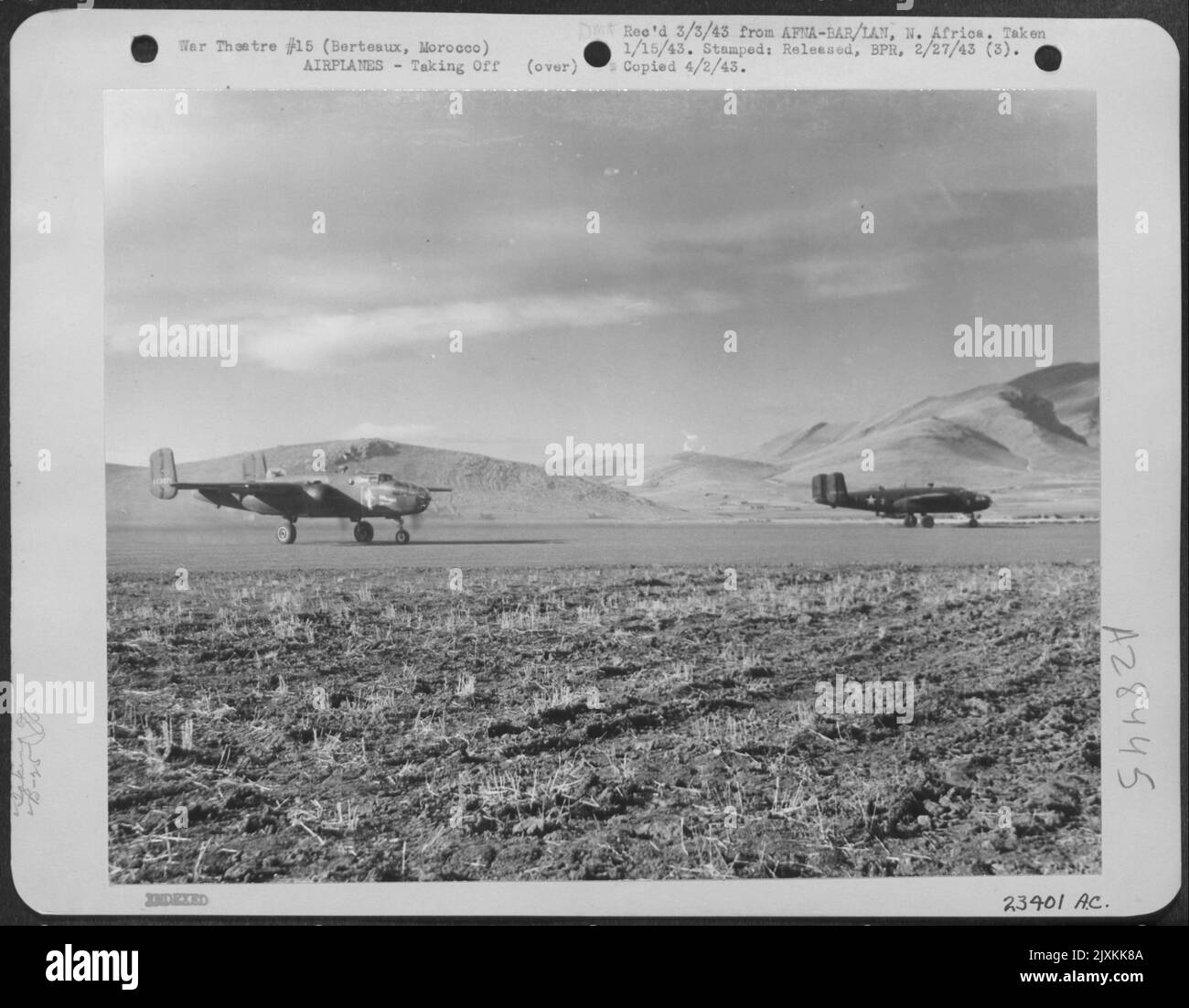 Berteaux, Morocco-North American B-25's of the 310th Bomber Group off ...