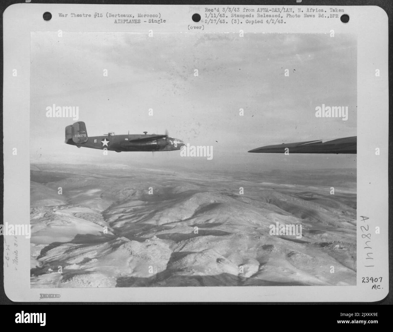 Berteaux, Morocco-North American B-25's of the 310th Bomber Group on a ...