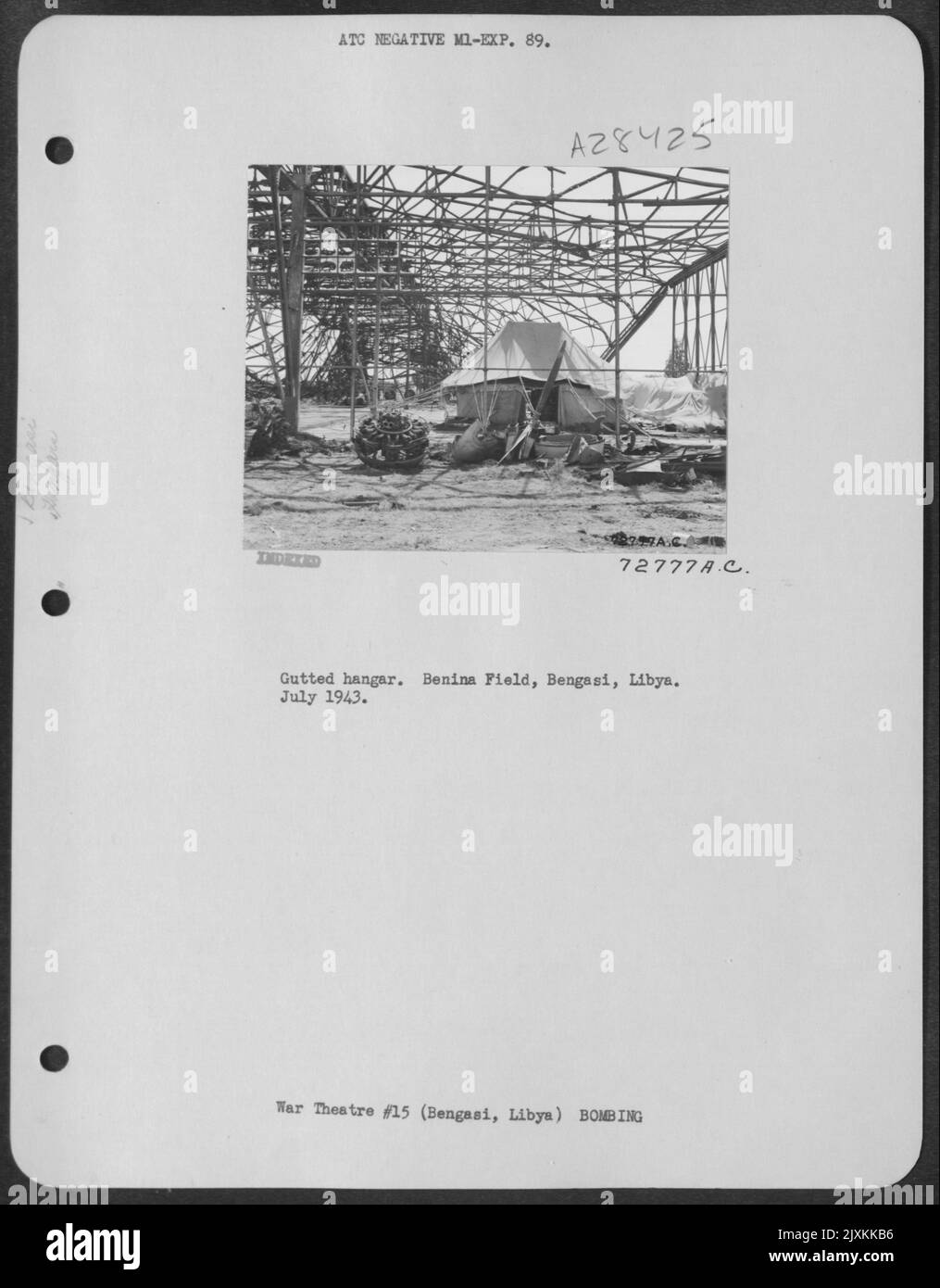 Gutted hangar. Benina Field, Bengasi, Libya. July 1943 Stock Photo - Alamy
