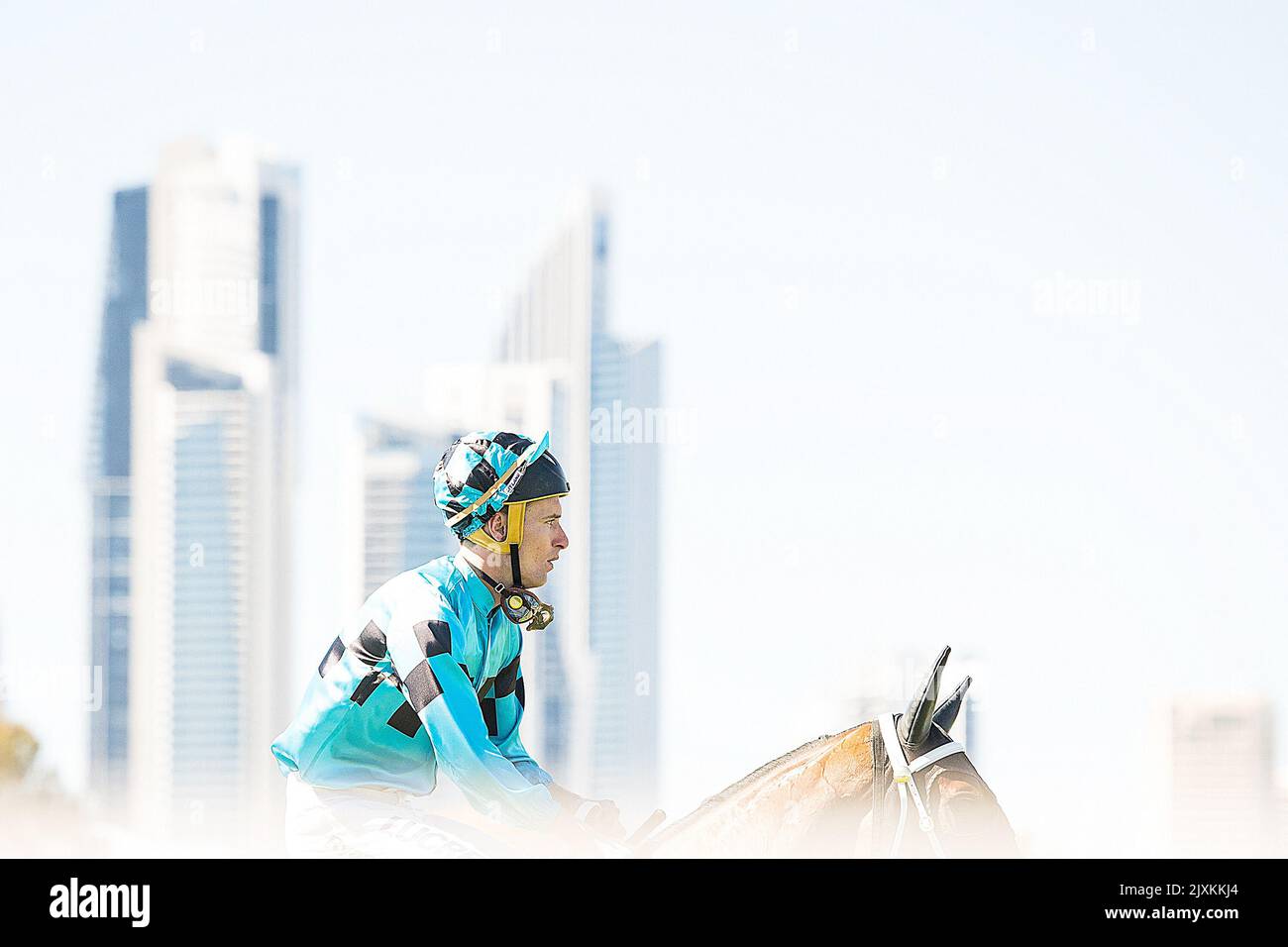 Jockey Ryan Plumb returns to the mounting yard after riding Sugar ...